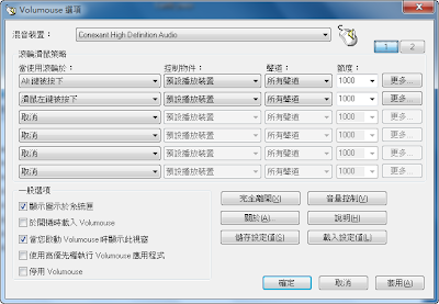 Volumouse 2.10 免安裝中文版 - 用滑鼠滾輪控制音量或螢幕亮度 - 阿榮福利味 - 免費軟體下載