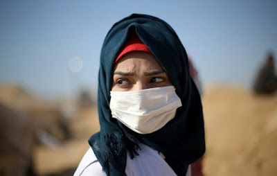 Homemade gas masks in Gaza
