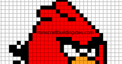 Minecraft Pixel Art Templates: Angry bird red