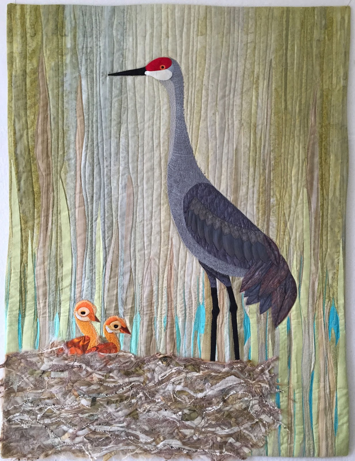 She Quilts It: Sandhill Crane Art Quilt Part Two