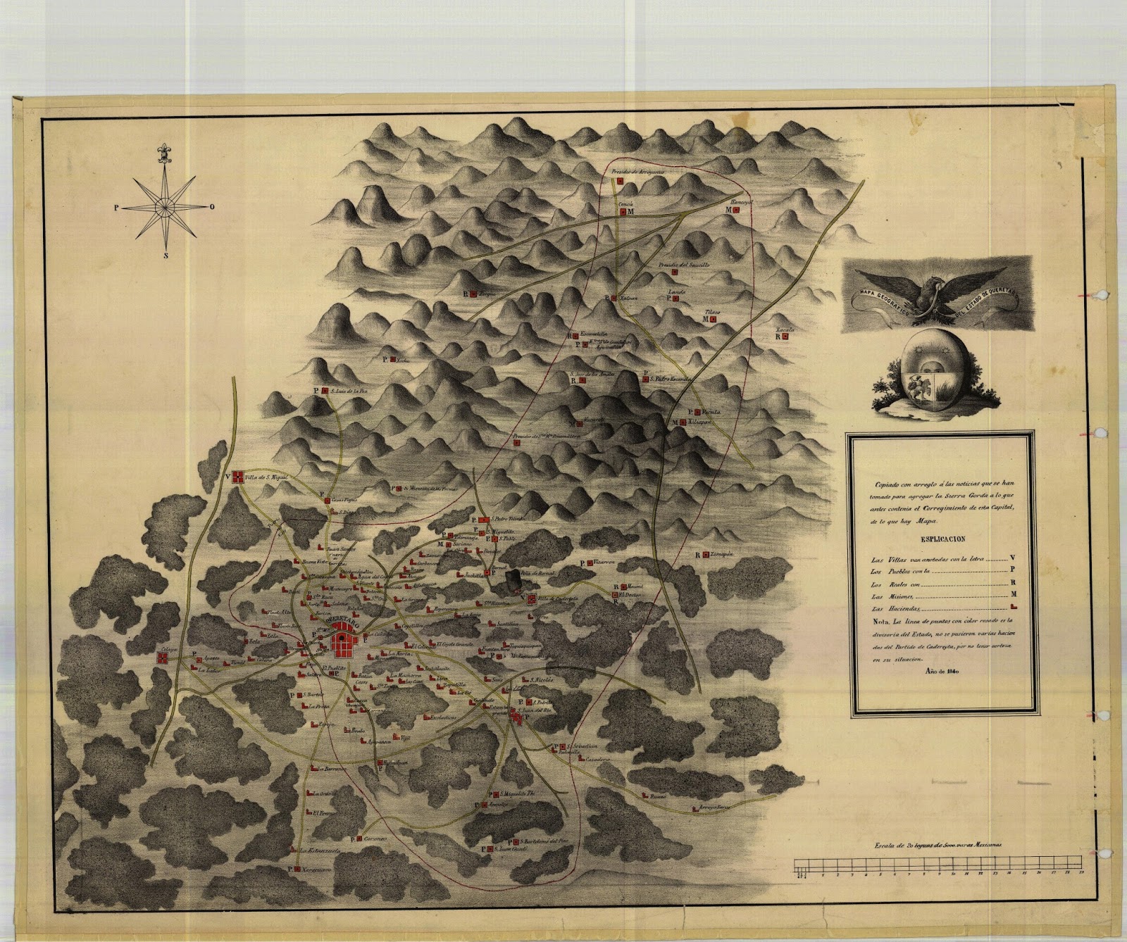 CRÓNICAS DEL MUNICIPIO DE COLÓN: 1840, Mapa del Estado de Querétaro