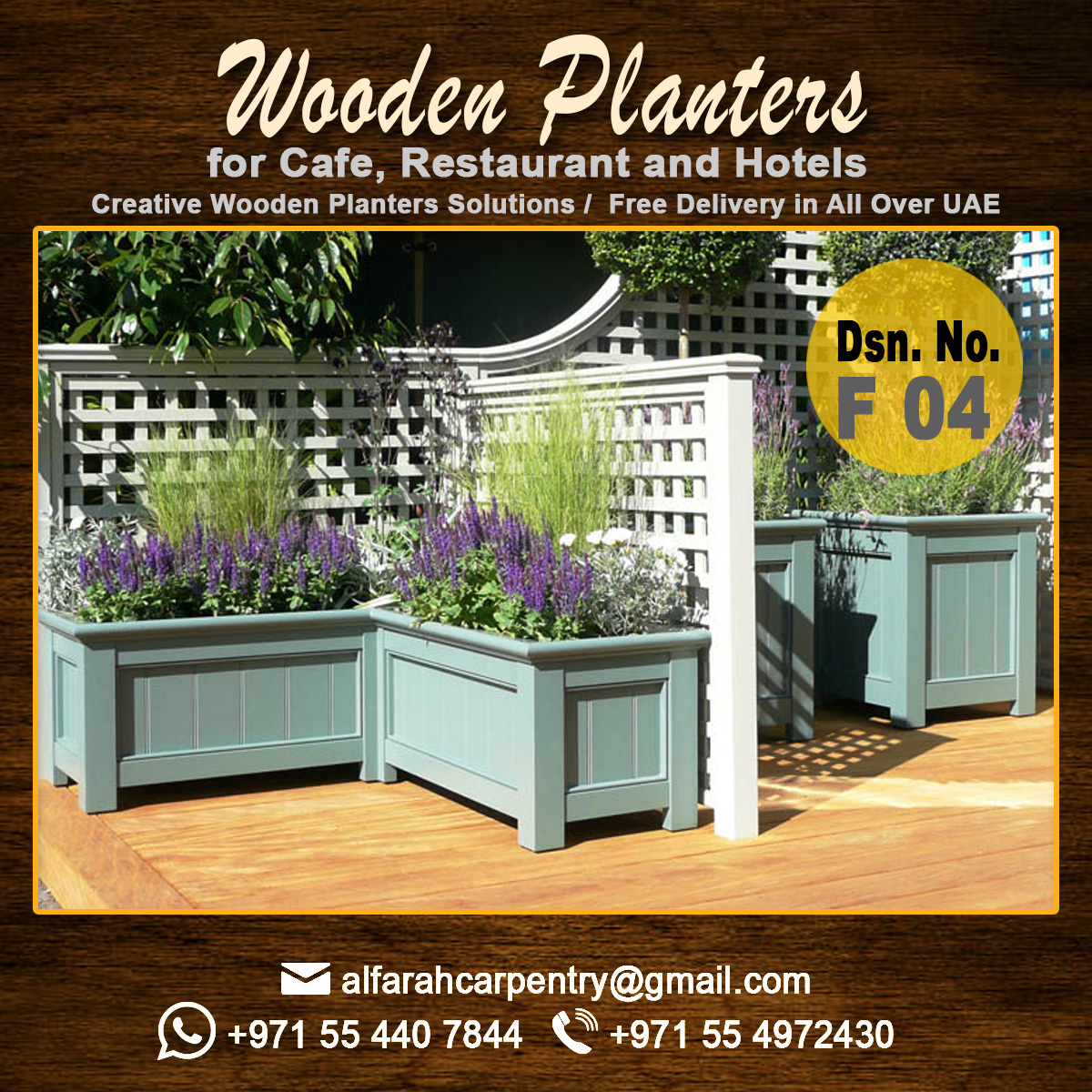 Planters For Cafeteria In Dubai | Wooden Planters | Planters For ...