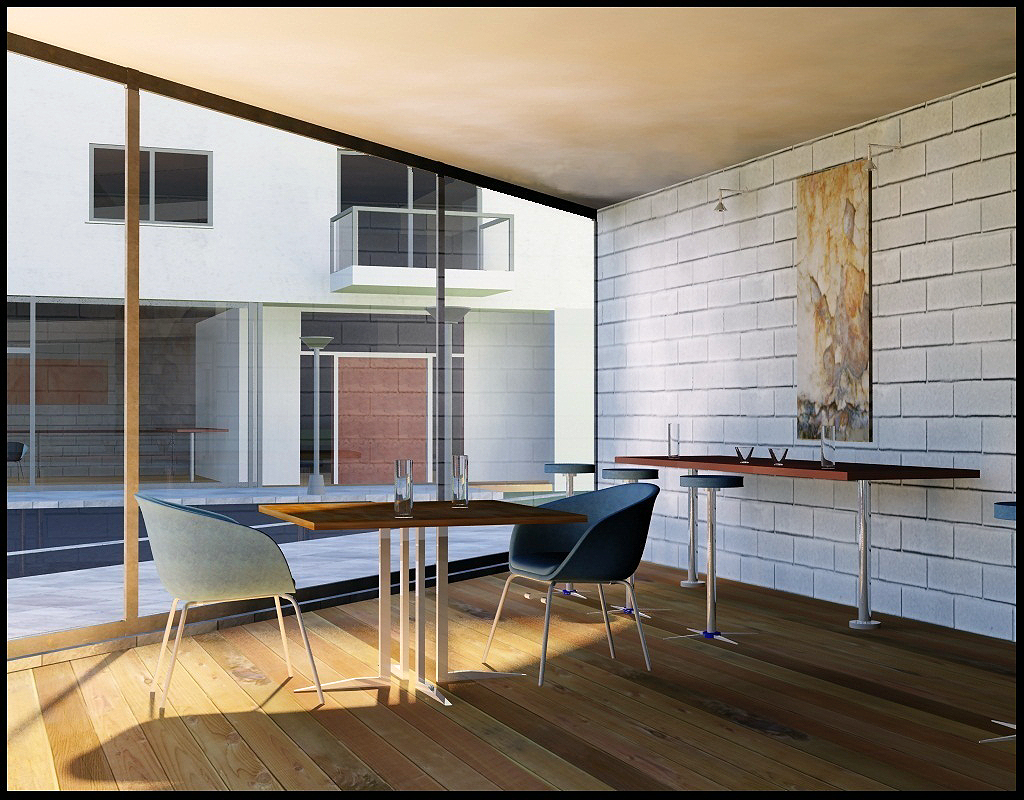 Infoarquitectura-Render 3D: Render Interior de una cafetería - Modern ...
