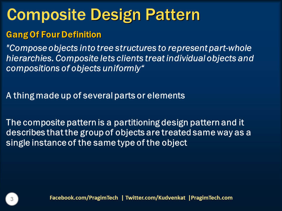 Sql server, .net and c# video tutorial: Composite Design Pattern - Slides