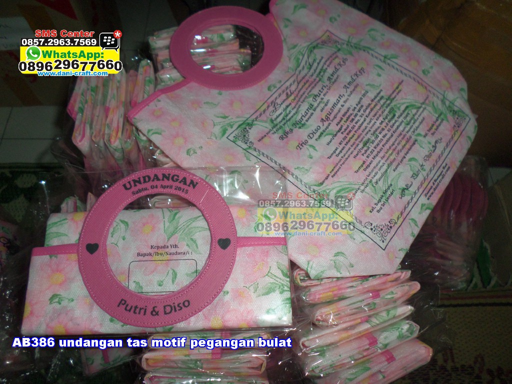 Undangan Tas Motif Pegangan Bulat | Souvenir Pernikahan