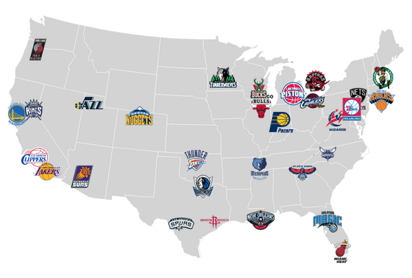 NBA en español: MAPA NBA