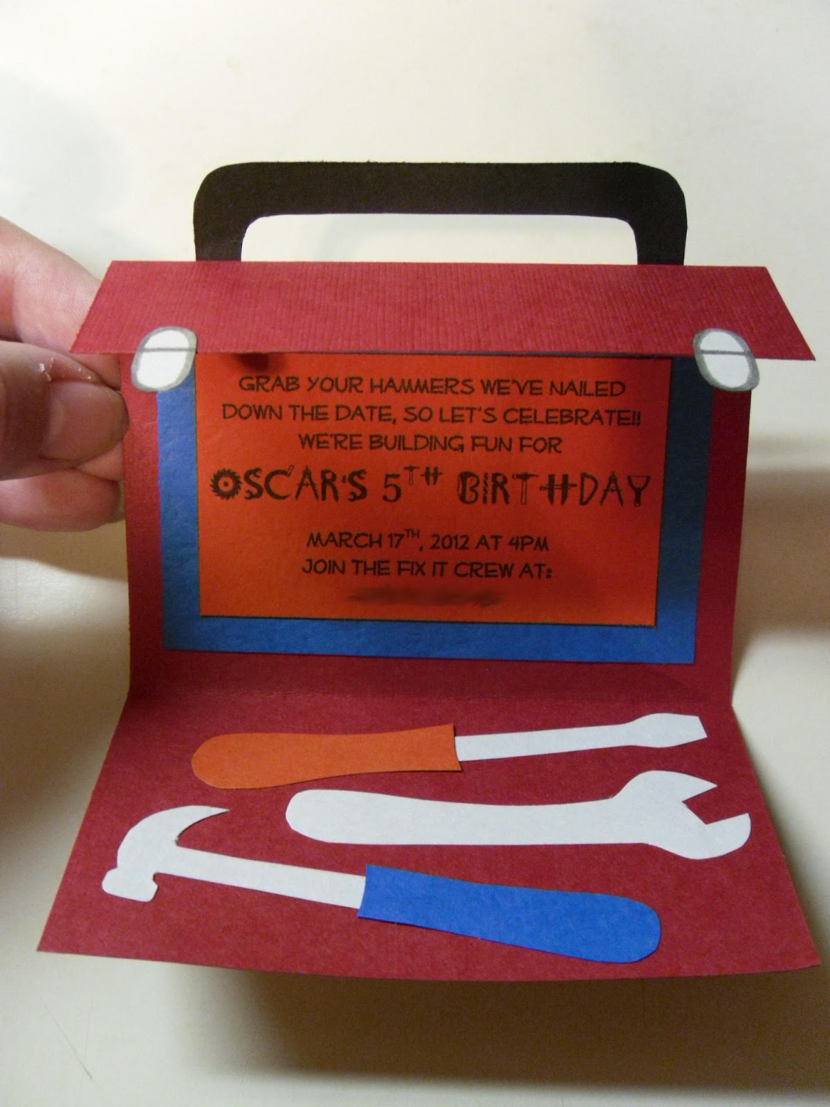 a work in progress...: tool party invite