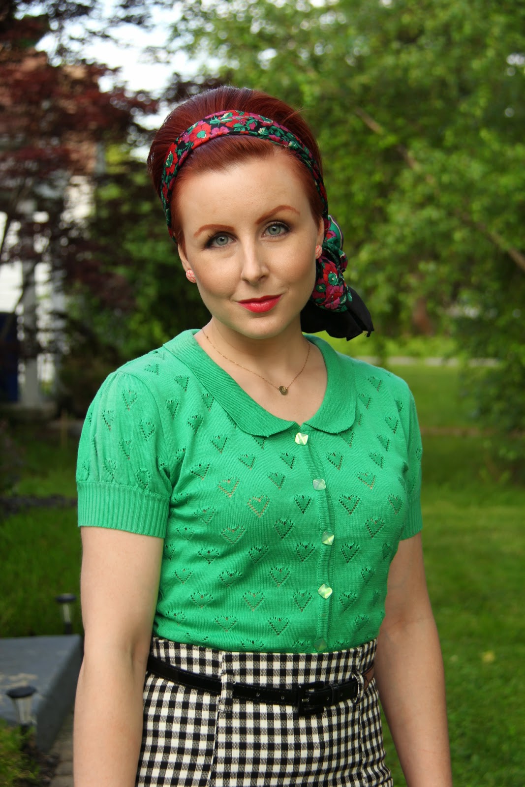 Thrift and Shout: Cute Outfit of the Day: Gingham and Floral