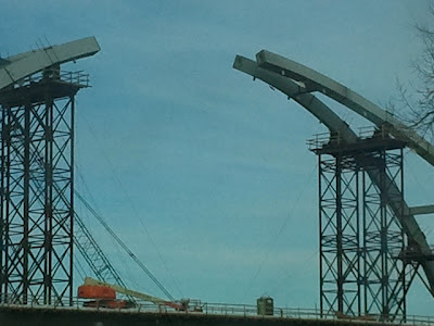 North by Northside: Arches of Lowry Bridge Near Completion