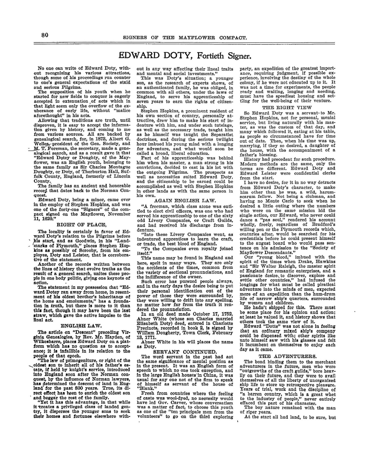 Norman Doty Family Tree: Edward Doty - Mayflower Information