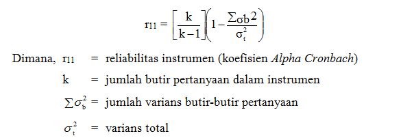 Reliabilitas Rumus Alpha Cronbach - RUANG BACA