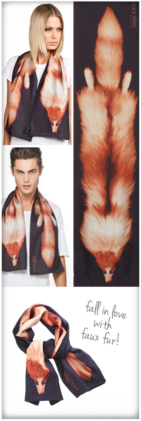 melissa wang – – –: Fox Print Scarf for Autumn/Winter