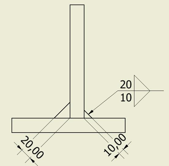 Gambar Teknik: Simbol Ukuran Pengelasan (Fillet Weld)