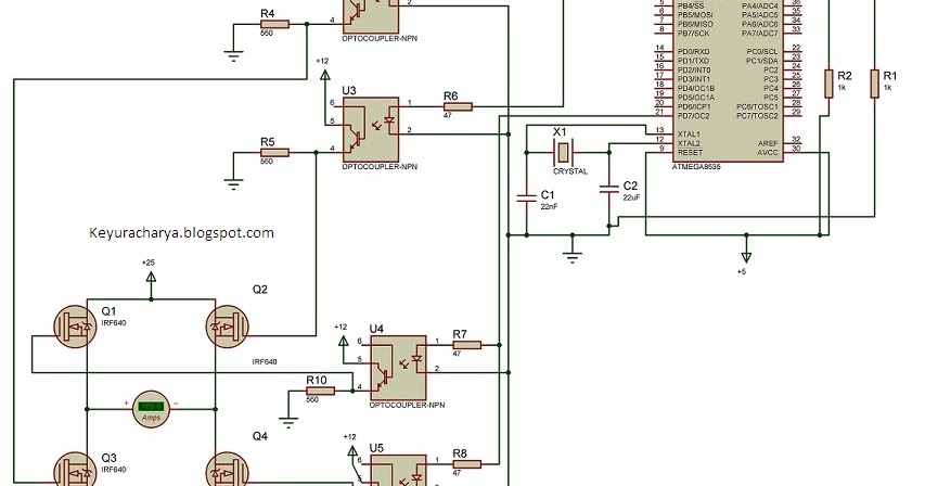 Schéma de principe d'un Onduleur Monophasé sous ISIS Proteus - La ...