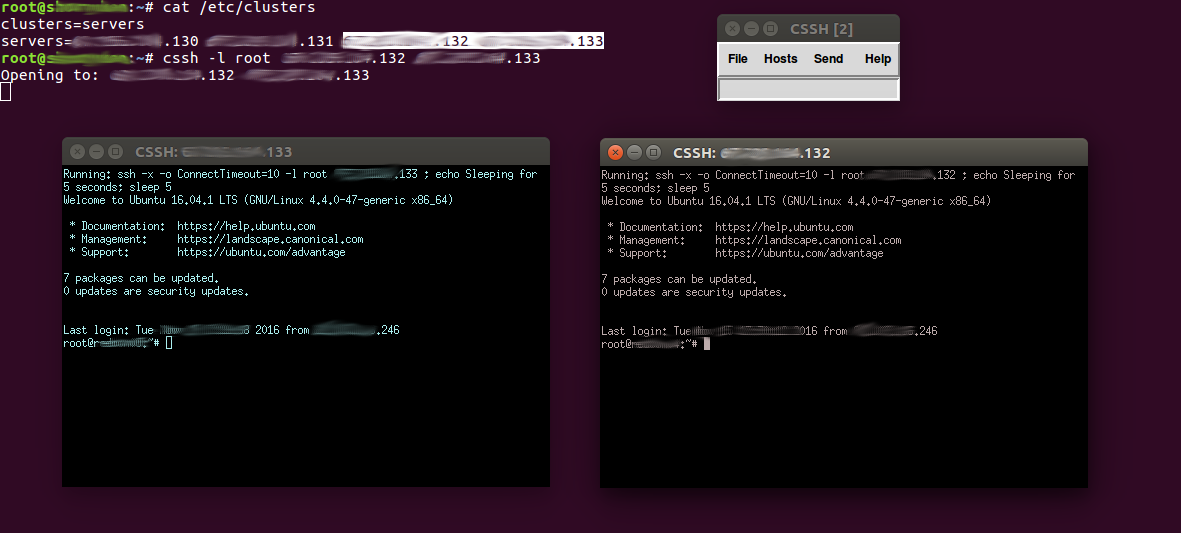 ClusterSSH o cómo manejar varias sesiones SSH de forma concurrente