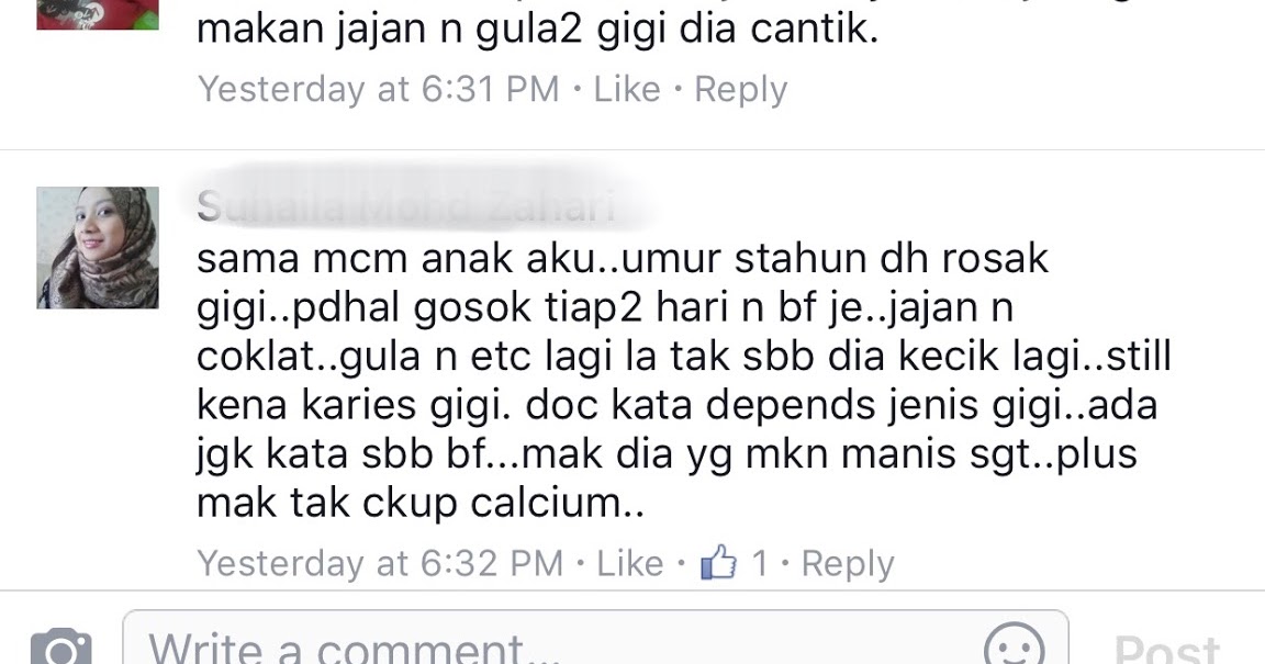 Antara punca gigi rongak - athirahassin