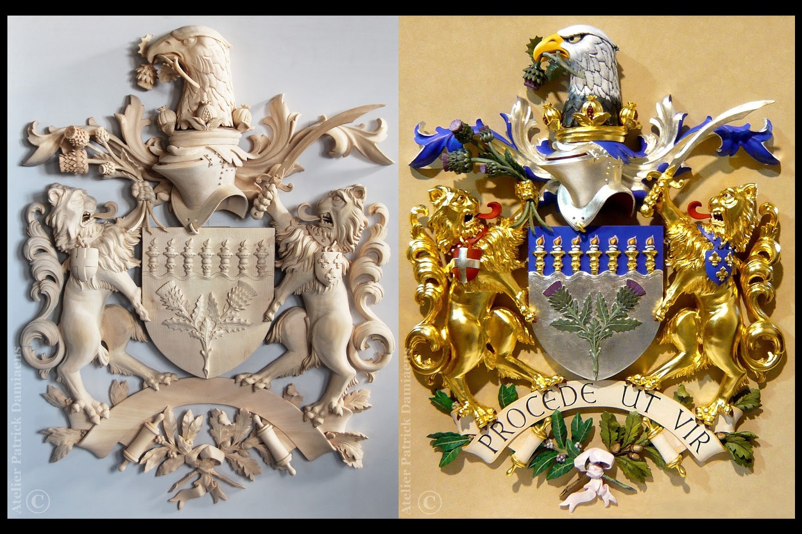 ORNAMENTAL WOODCARVER Patrick Damiaens: Wooden carving of family Coat ...