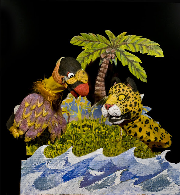 Títeres Sol o Burbujas: El Tigre y el Cangrejo. Cuento animado.