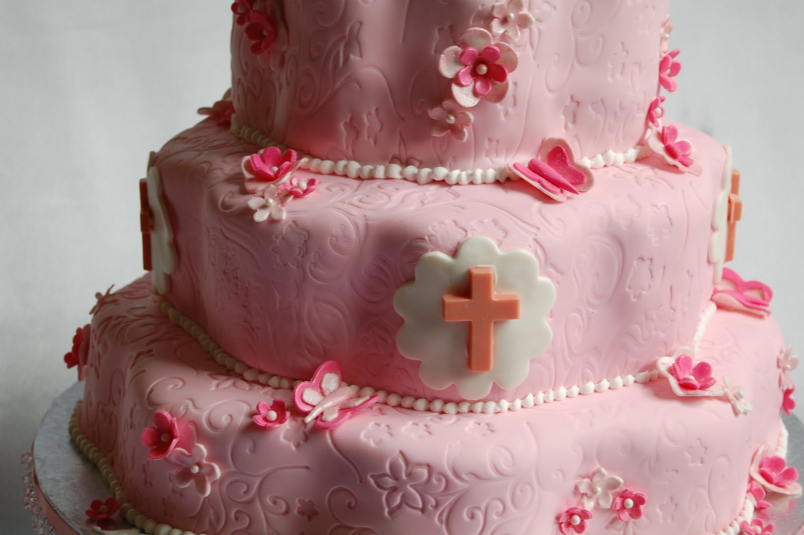 CUSTOMISED CAKES BY JEN: Pink Holy Communion Cake