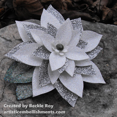 Artistic Embellishments: Festive Flower made of Silver & Diamonds