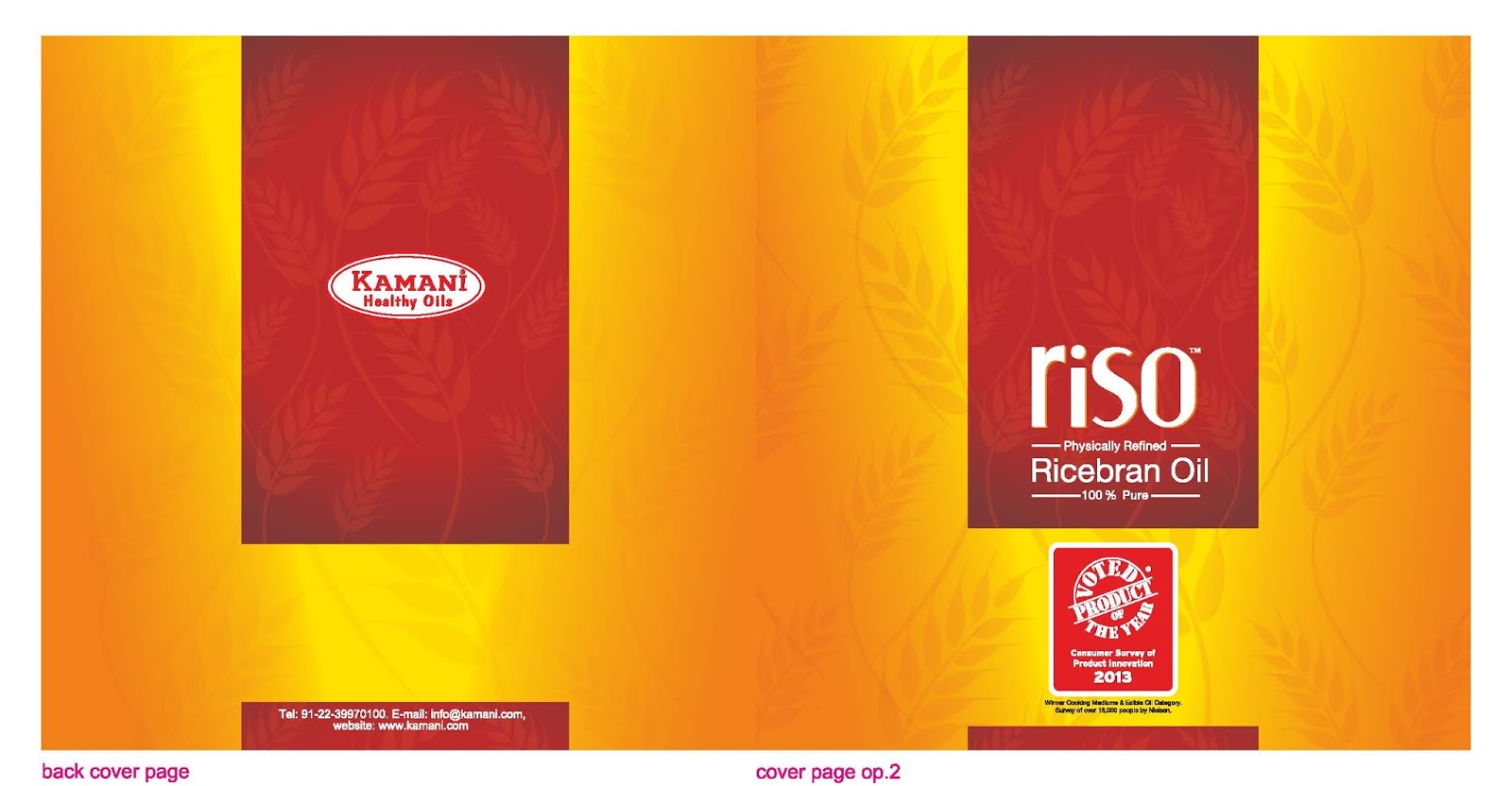 Riso Oil - Recipe Book Design