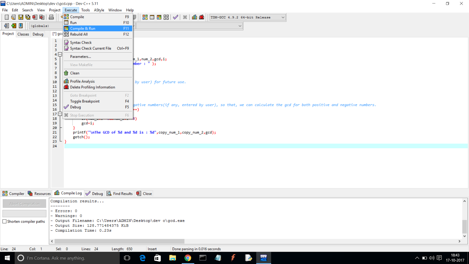 C-program to calculate the GCD of two numbers. C-program to calculate the GCD of two numbers.