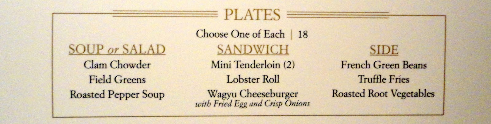 The Food Baby: The Capital Grille "Plates" Lunch Menu