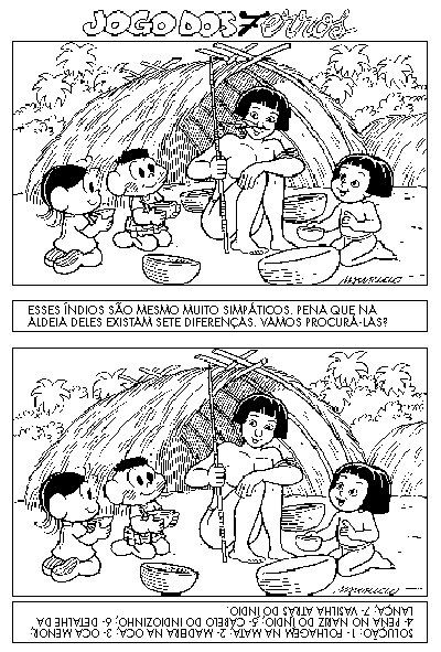 Baú da Web: Desenhos Dia do Índio com a Turma da Mônica para Colorir