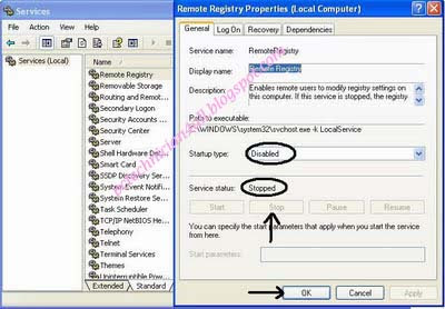 Computer Tips ,Tricks & Technology: HOW TO DISABLE REMOTE REGISTRY