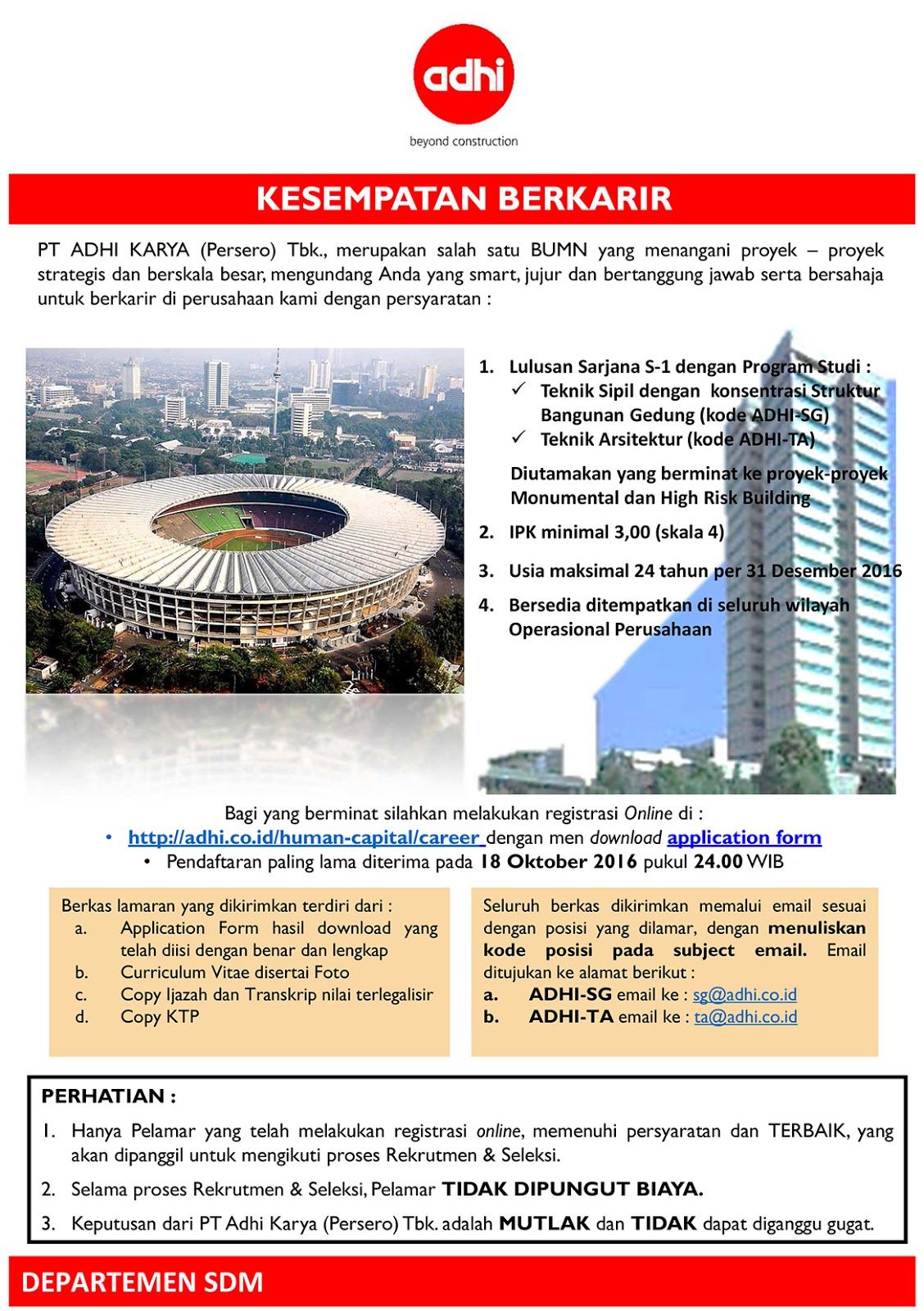 Lowongan Kerja Medan di PT Adhi Karya (Persero) Tbk - Lowongan Kerja ...