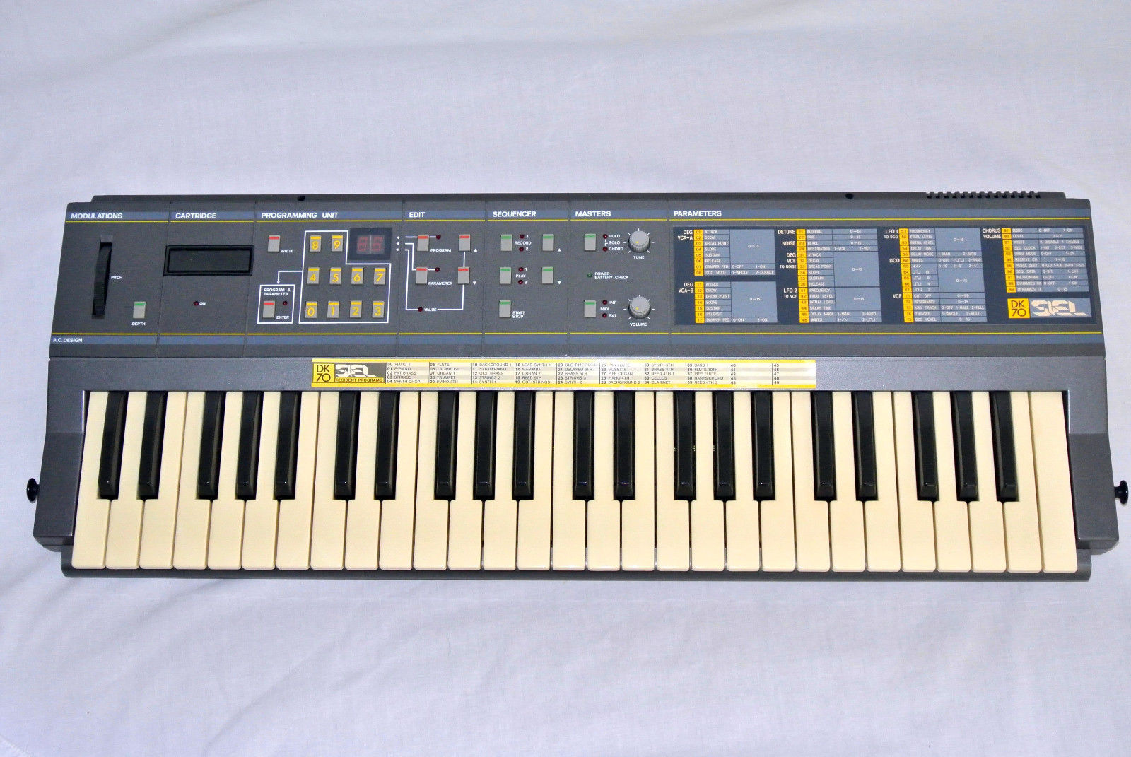 MATRIXSYNTH: Vintage 1980s Siel DK 70 Analog Synthesizer Keyboard SN 756
