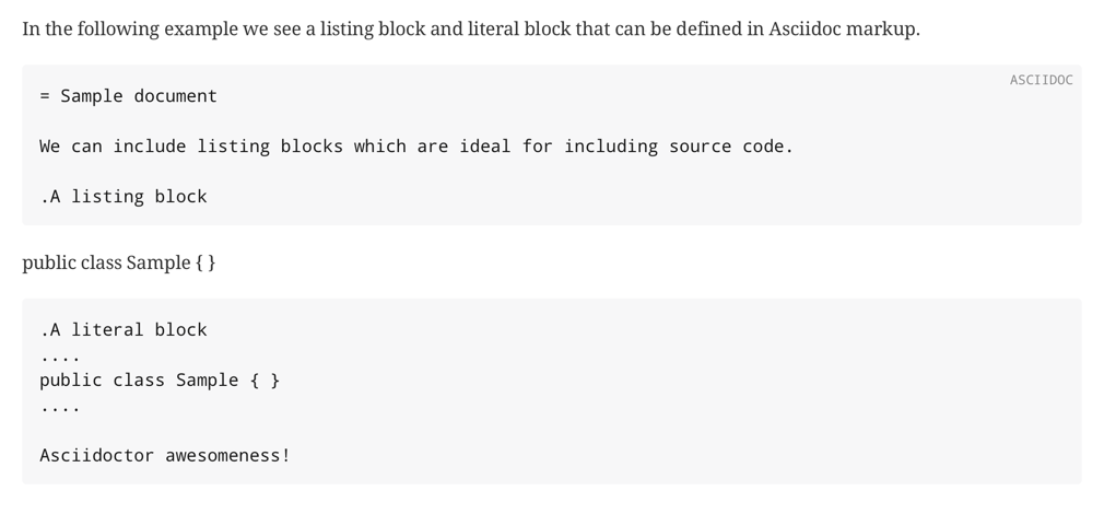 Awesome Asciidoctor: Include Asciidoc Markup With Listing or Literal ...