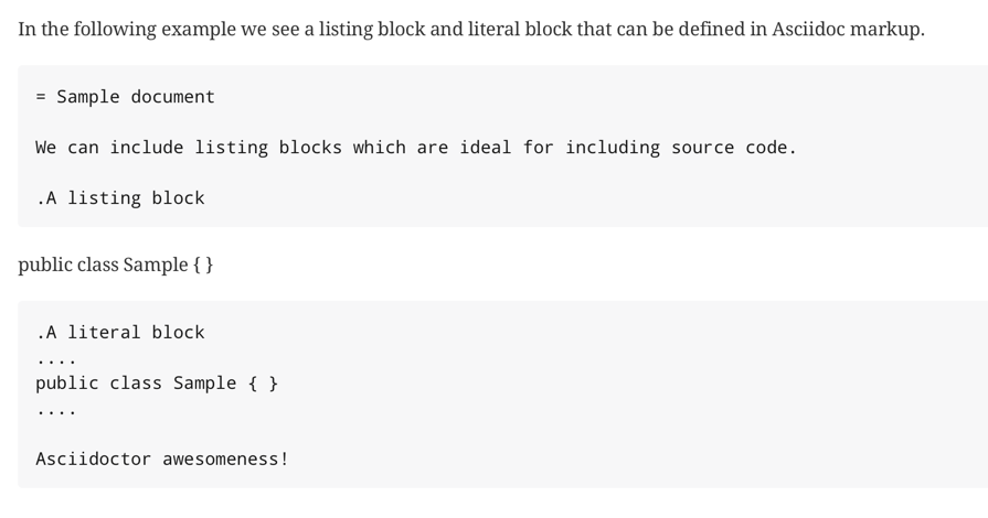 Awesome Asciidoctor: Include Asciidoc Markup With Listing or Literal Blocks Inside Listing or ...