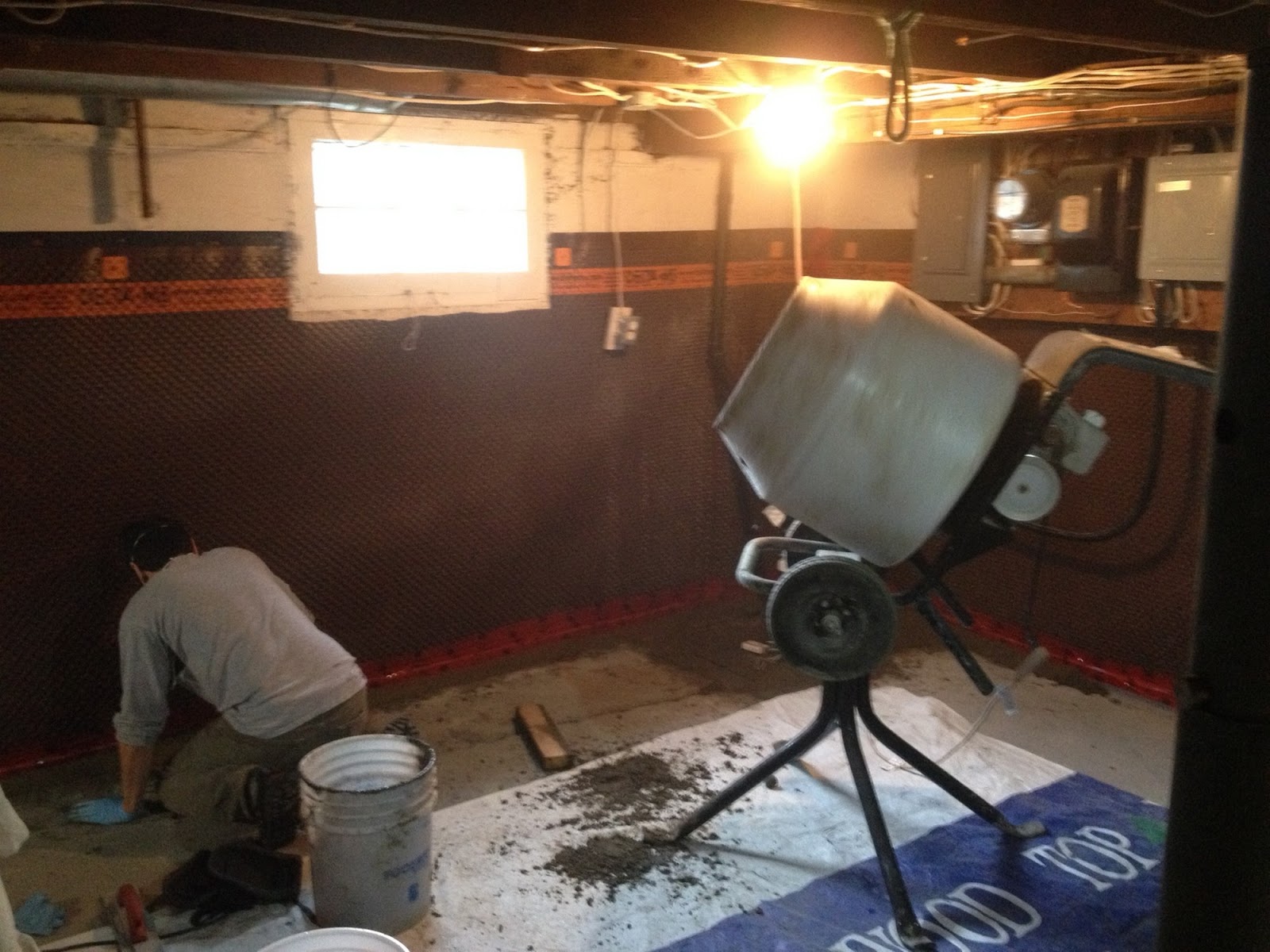 Renovations and Old Houses: Interior Weeping System: Day 5 - Pouring ...