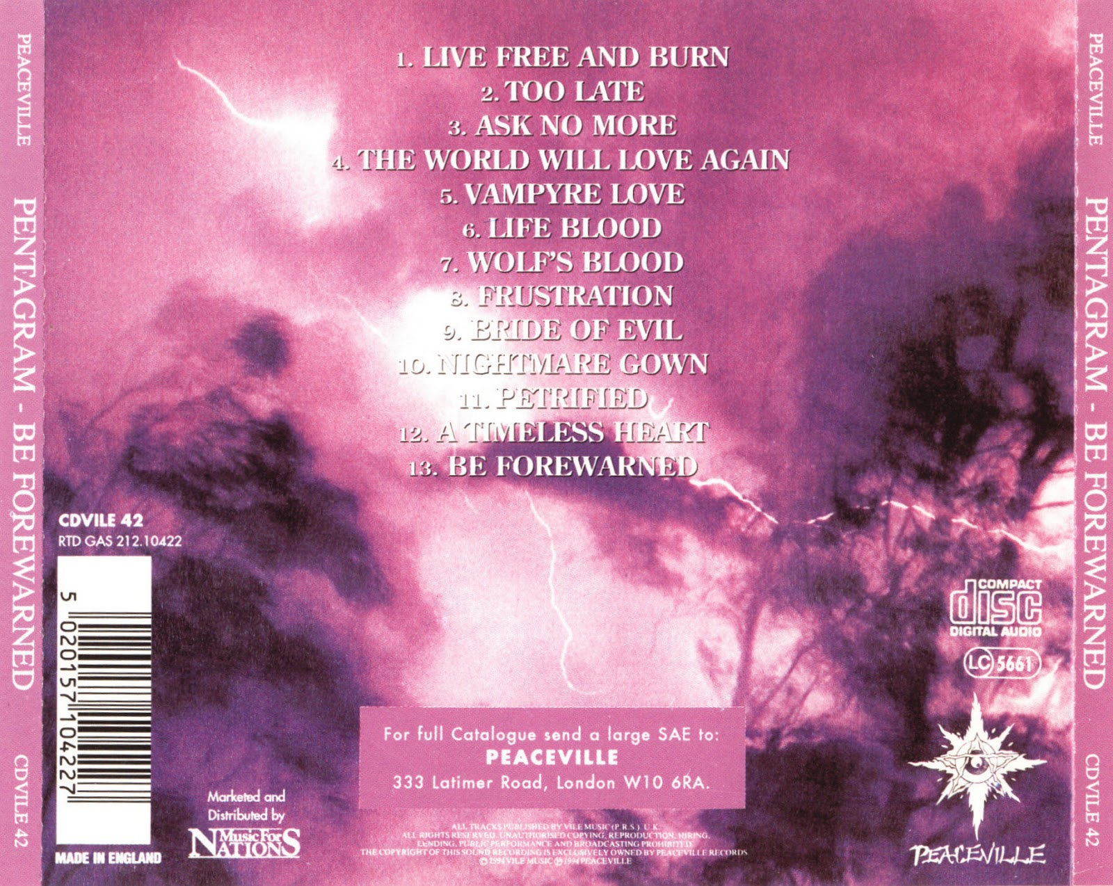 Pentagram Be Forewarned Album