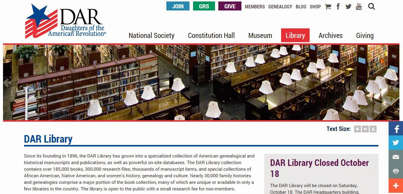 UpFront with NGS: DAR Library Eliminates Entrance Fee