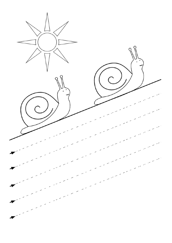 Repasar lineas punteadas para niños de preescolar : FICHAS PARA NIÑOS