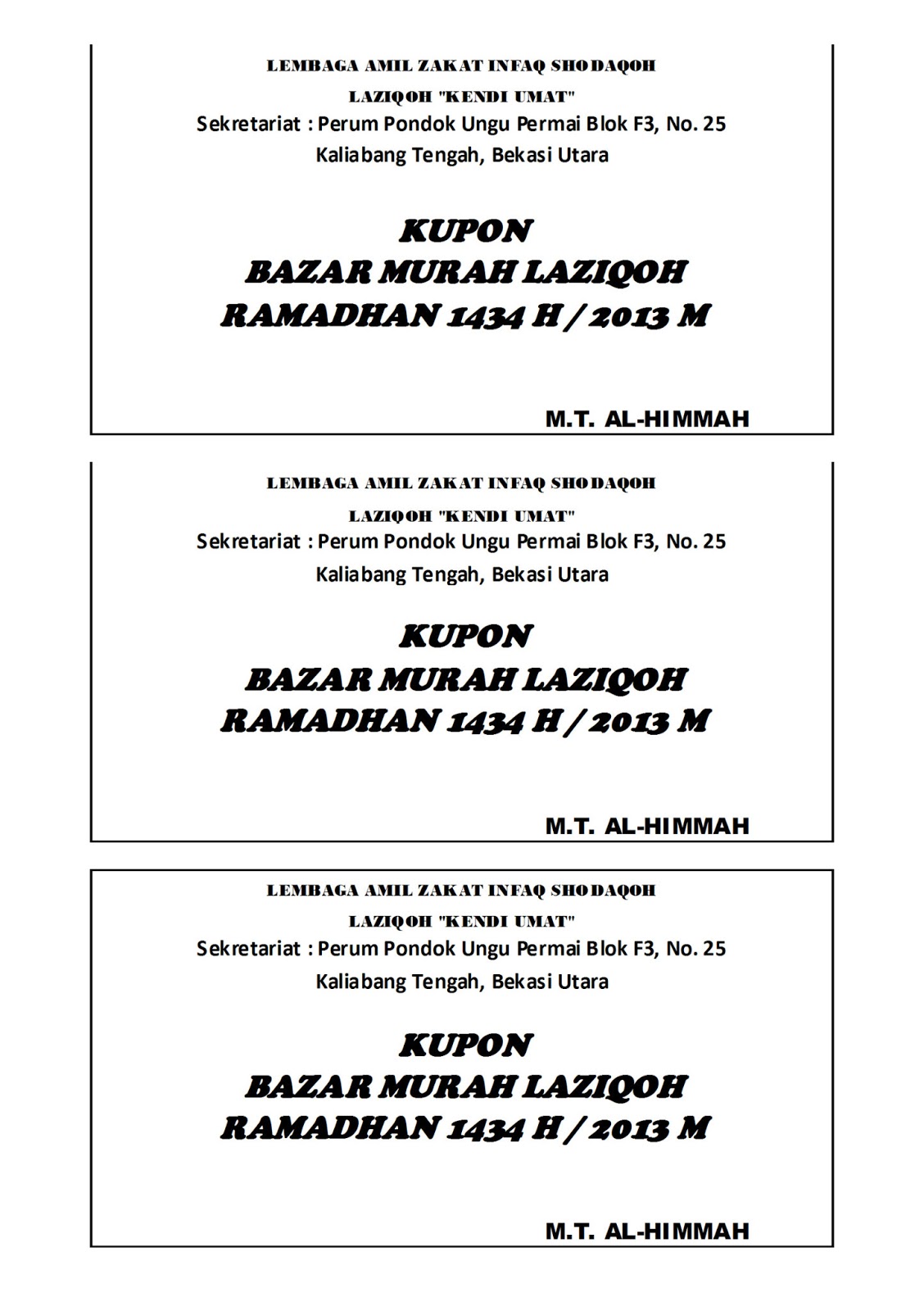 Kupon Bazar Murah Laziqoh | Laziqoh "Kendi Umat"