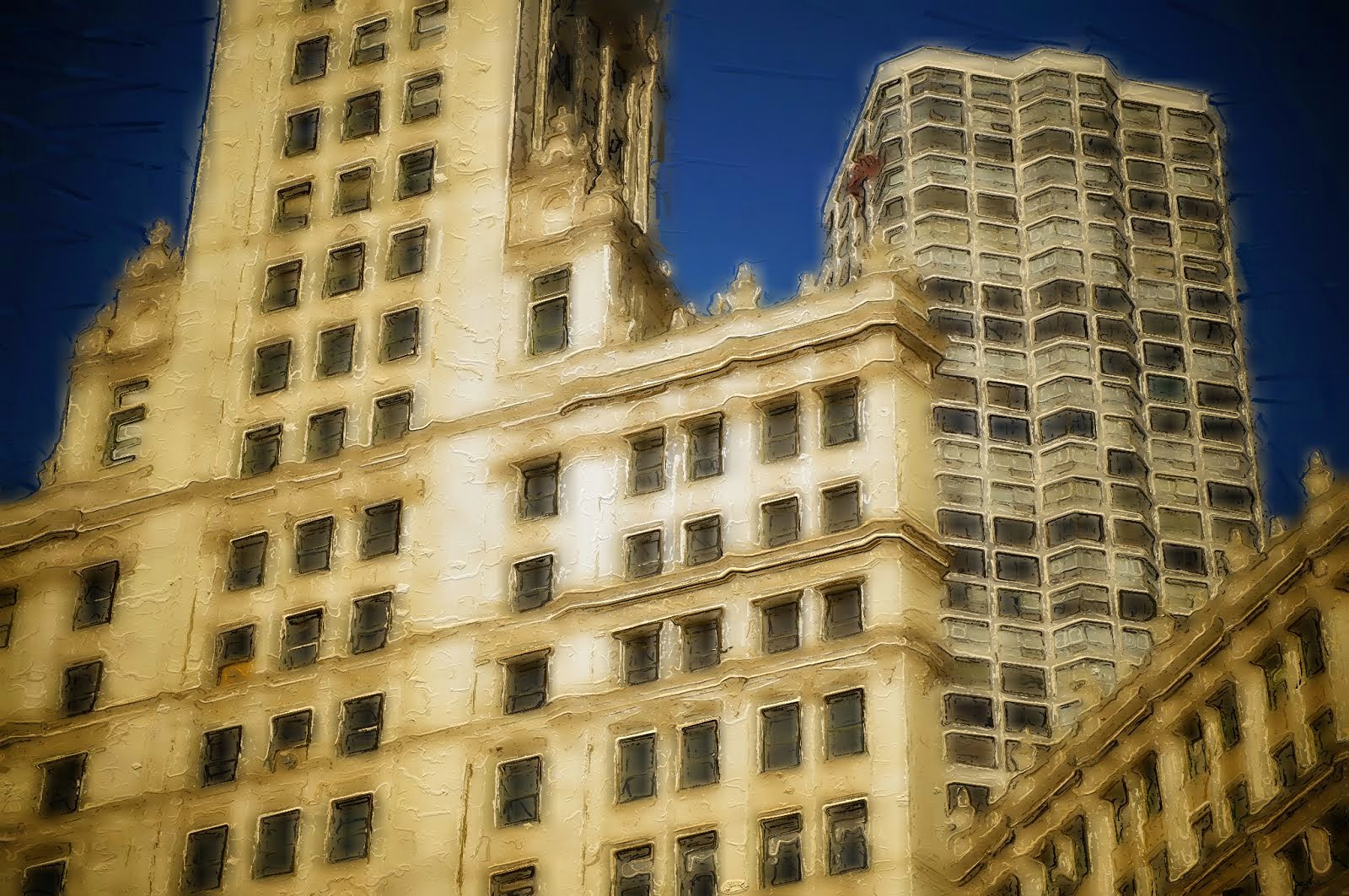 6 paintings of a building