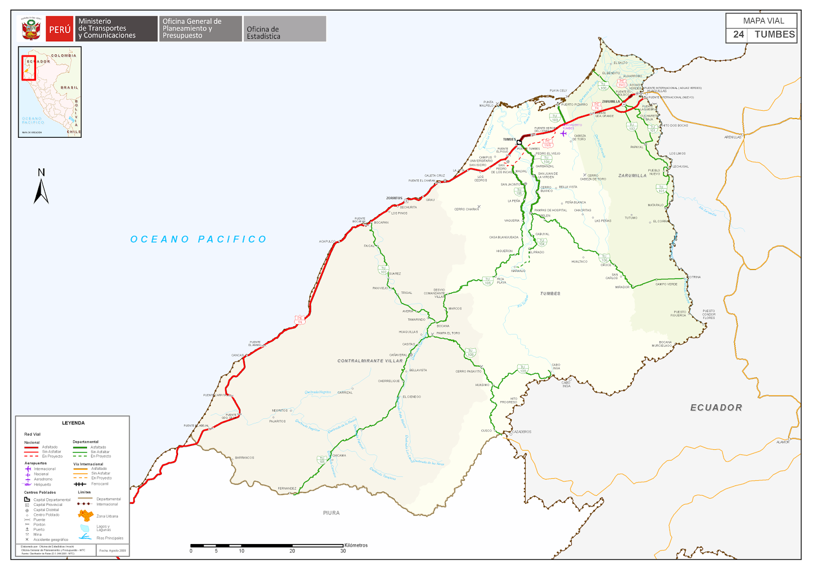 Mapa de Tumbes ~ Rutas del Norte