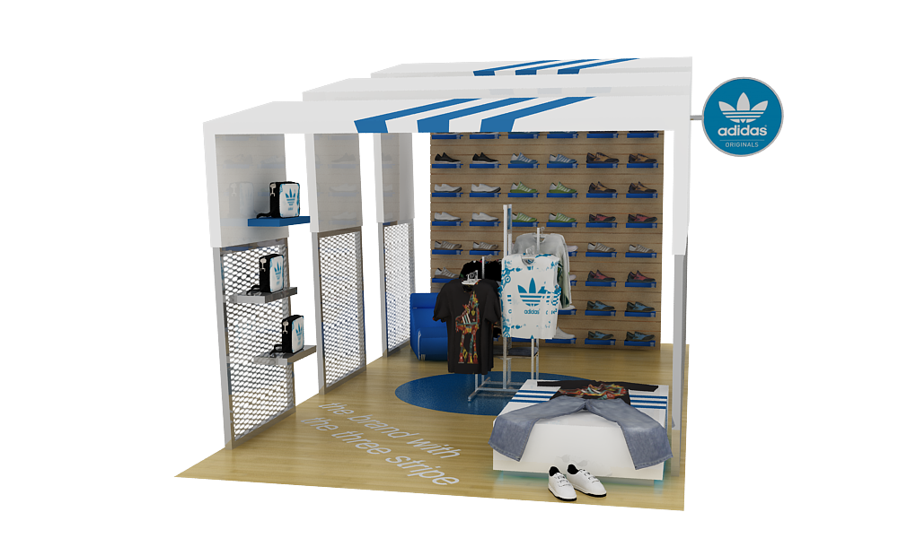 freelance 3D illustrator: ADIDAS MINI BOOTH DESIGN