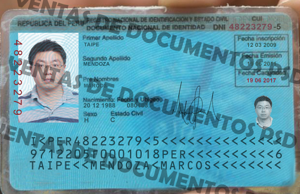 DNI Peruano - Plantilla PSD Editable