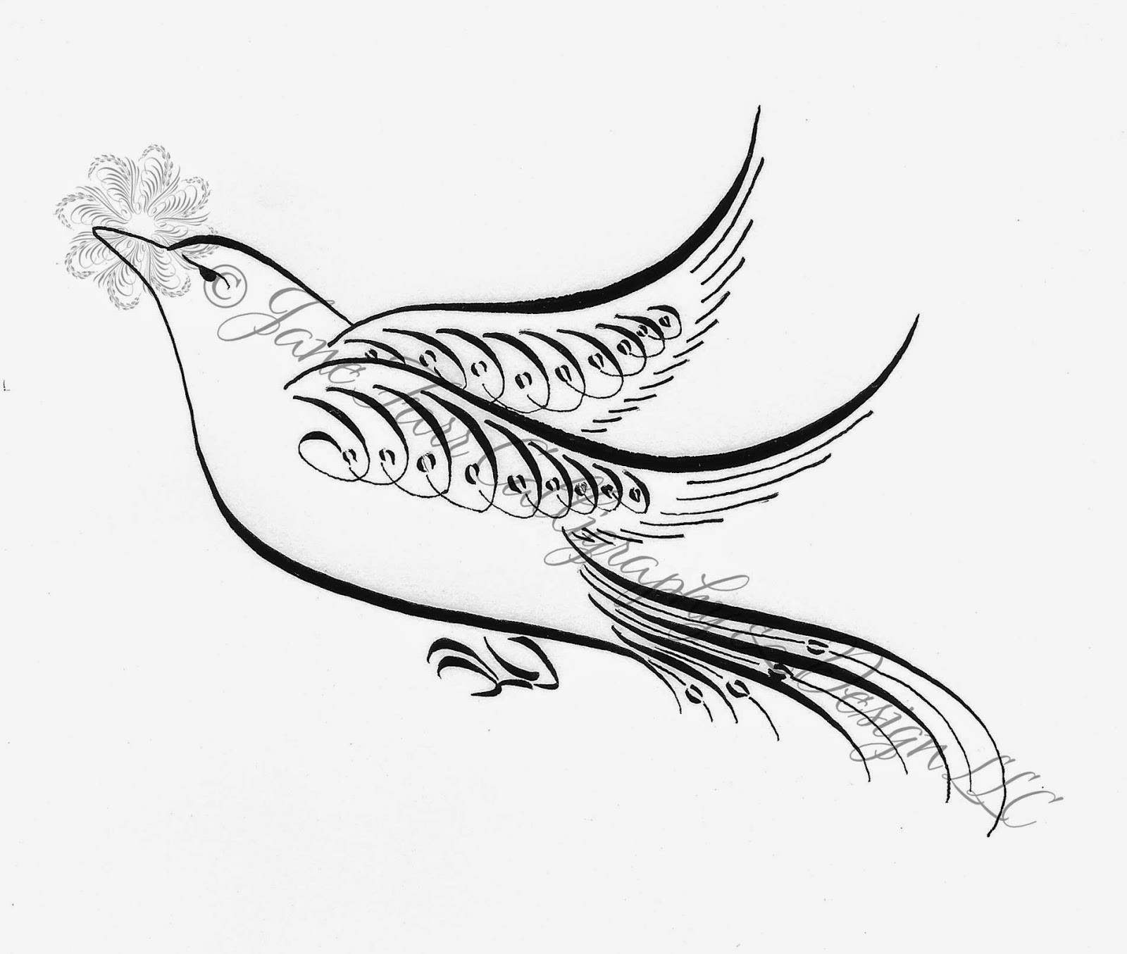 A Place To Flourish: Calligraphy Flourish Friday - Collage and Birds