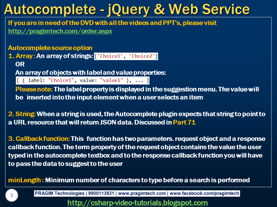 Sql Server Net And C Video Tutorial Autocomplete Textbox Using Jquery And Web Service 6608