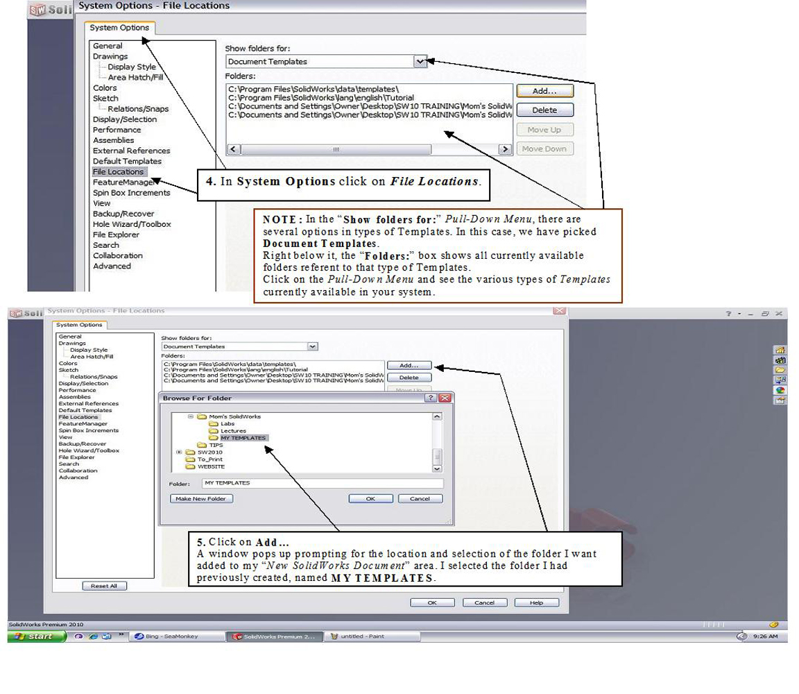 CAD Crusader: SOLIDWORKS, Tips 5, New SolidWorks Document, Adding a Folder