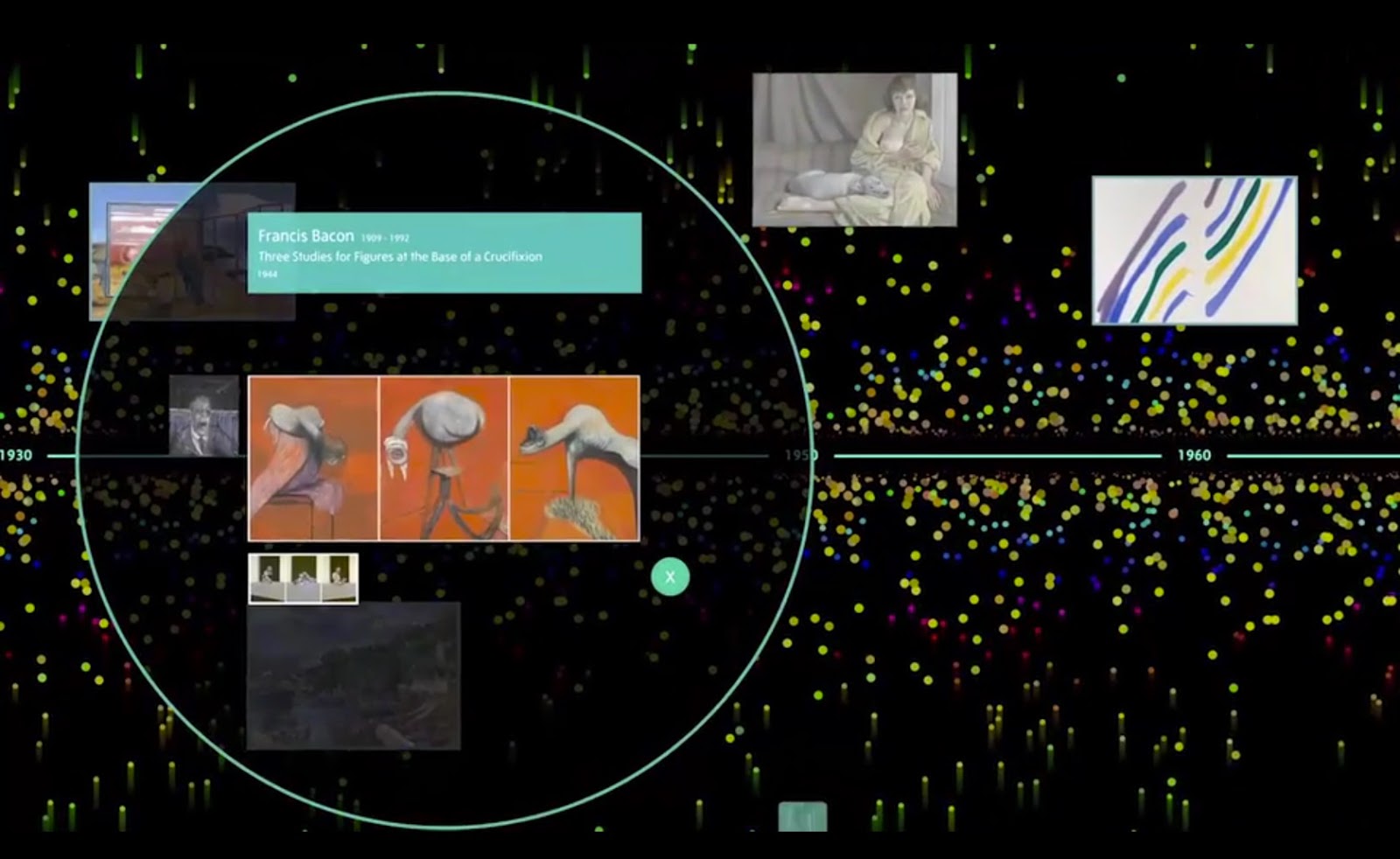 Chronographics: Interactive timeline wall at Tate Modern in London