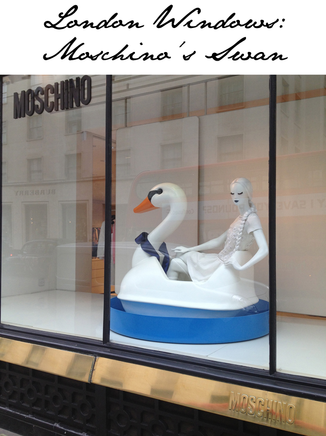 London Windows: Moschino's giant swan - Emily Jane Johnston