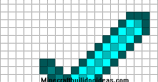 Minecraft Pixel Art Templates: Diamond sword