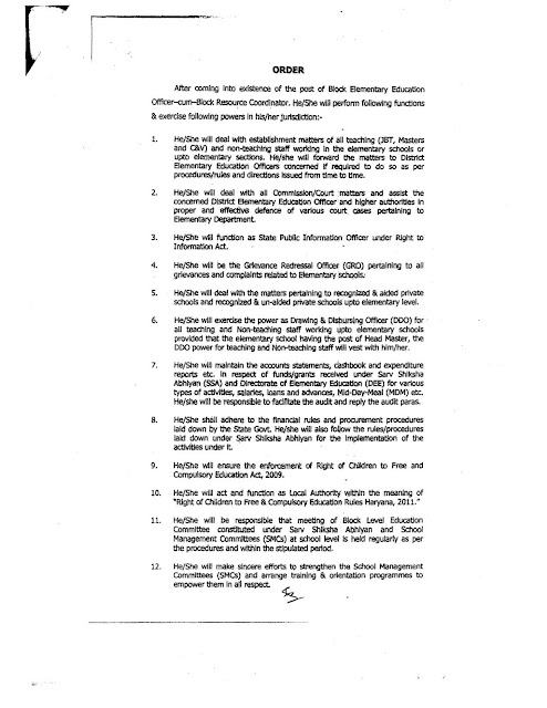Power/Functions of Block Education Officers and Block Elementary ...