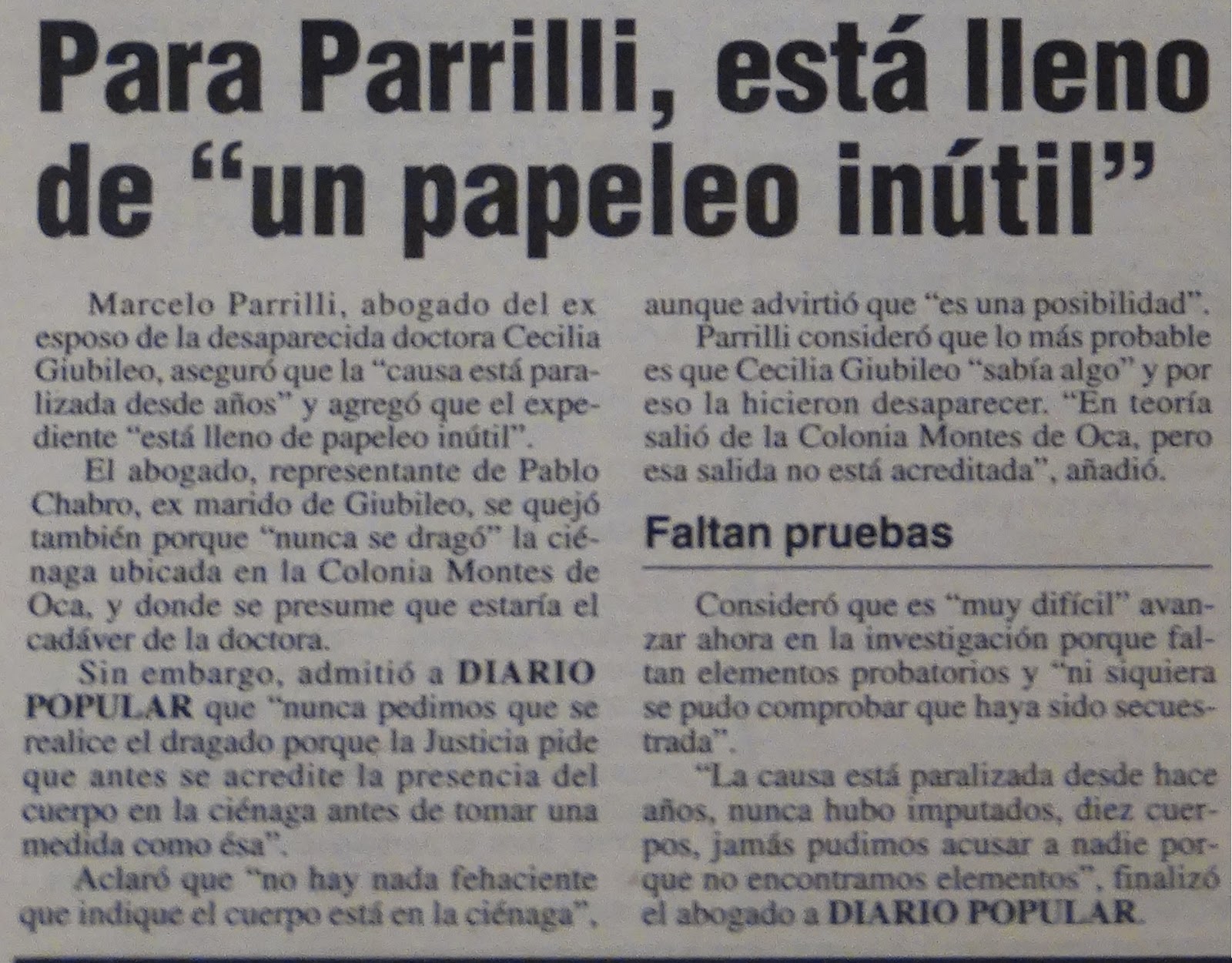 CASO GIUBILEO